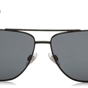 Polo Ralph Lauren Mens PH3110 Aviator Sunglasses, Semi-Shiny Black/Polarized Grey, 60 mm