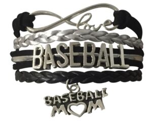 infinity collection baseball mom gift, mom charm bracelet- baseball jewelry for moms - gift for baseball player moms, baseball accessories for women