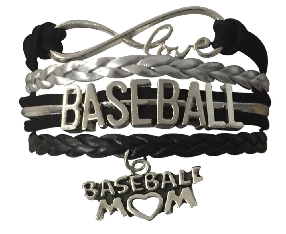 Infinity Collection Baseball Mom Gift, Mom Charm Bracelet- Baseball Jewelry For Moms - Gift for Baseball Player Moms, Baseball Accessories for Women