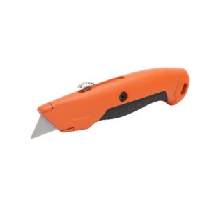 hdx 377 784 x10 retractable utility knife with rubber handle and 3 position locking blade, metal