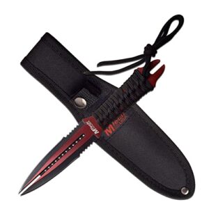 mtech usa mt-20-75rd-mc mt-20-75rd fixed blade knife, double-edged blade, red handle, 8.5" overall