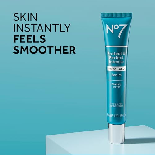 No7 Protect & Perfect Intense Advanced Serum - Anti-Aging Face Serum that Visibly Smoothes & Firms Fine Lines and Wrinkles - Formulated with Hyaluronic Acid and Matrix 3000+ Technology (1 Fl Oz)