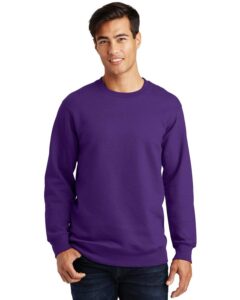 port & company fan favorite fleece crewneck sweatshirt s team purple