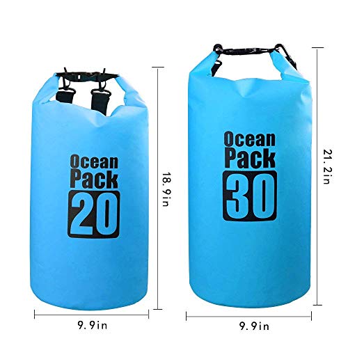 Bear Outdoor Dry Sack/Waterproof Bag for Boating, Kayaking, Hiking, Snowboarding, Camping, Rafting, Fishing and Backpacking (Blue, 30L)