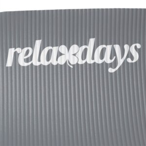 Relaxdays Unisex Adult Yoga Mat 1cm Thick Pilates Fitness Joint-friendly with Carry Strap Gym Mat 60x180cm Grey 1 Piece