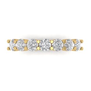 1.05 ct round cut clear simulated diamond 14k yellow gold stackable wedding engagement promise anniversary band sz 6.5