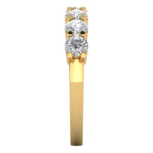 1.05 ct Round Cut Clear Simulated Diamond 14k Yellow Gold Stackable Wedding Engagement Promise anniversary Band Sz 6.5