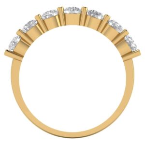 1.05 ct Round Cut Clear Simulated Diamond 14k Yellow Gold Stackable Wedding Engagement Promise anniversary Band Sz 6.5