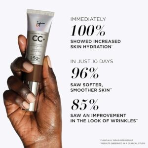 IT Cosmetics Your Skin But Better CC+ Cream, Medium Tan - Color Correcting Cream, Full-Coverage Foundation, Hydrating Serum & SPF 50+ Sunscreen - Natural Finish - 1.08 fl oz