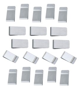 jgfinds metal money clip - 20 pack, stainless steel money clip, engraving blanks, 2"x1", gift personalized money clips for men