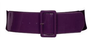 evogues women's wide patent leather fashion belt purple - one size junior