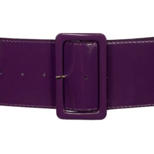 eVogues Women's Wide Patent Leather Fashion Belt Purple - One Size Junior