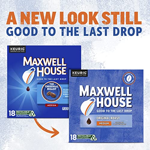 Maxwell House Original Roast Medium Roast K-Cup® Coffee Pods 72 Total, Pack of 4 (18 in each pack)