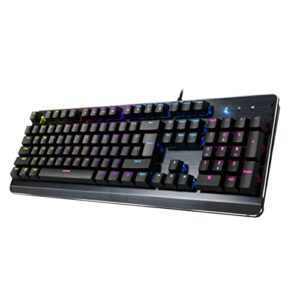 inland proht rainbow led backlit usb wired keyboard with blue switches,durable abs keycaps/anti-ghosting/spill-resistant mechanical keyboard for pc mac xbox gamer