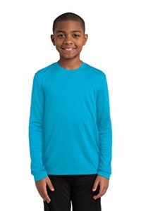 sport-tek youth long sleeve posicharge competitor tee l atomic blue