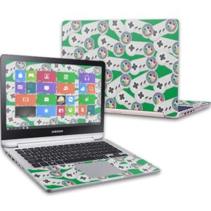 mightyskins skin compatible with samsung notebook 7 spin 13.3" (2016) wrap cover sticker skins retro controllers 1