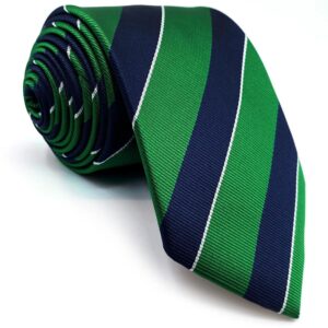 s&w shlax&wing men's ties necktie green blue stripe classic size 57.5"