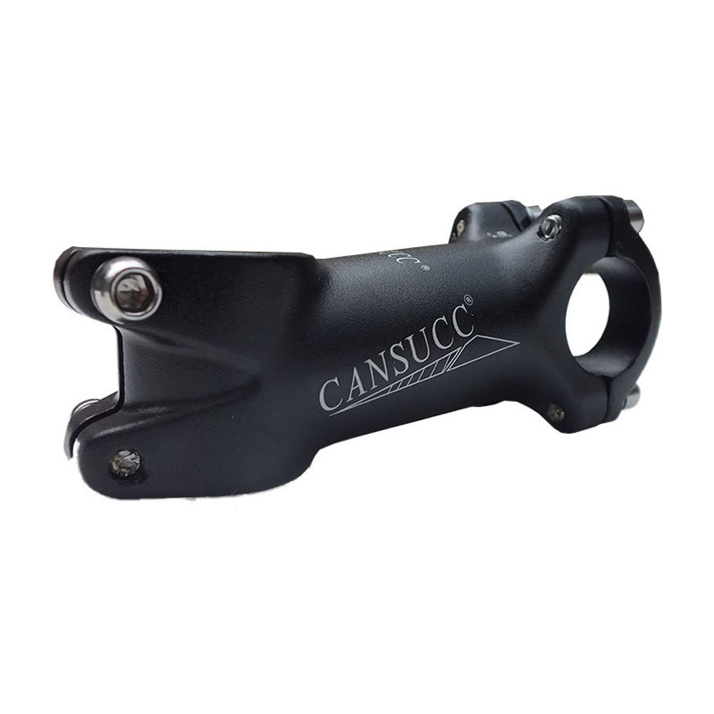 CANSUCC Aluminum Alloy Bike Stem, 25.4 × 60mm Mountain Bike Stem Bicycle Handlebar Stem Suitable for Bicycle, Road Bike, MTB Matt (Aluminum Alloy, Adjustable, Black)