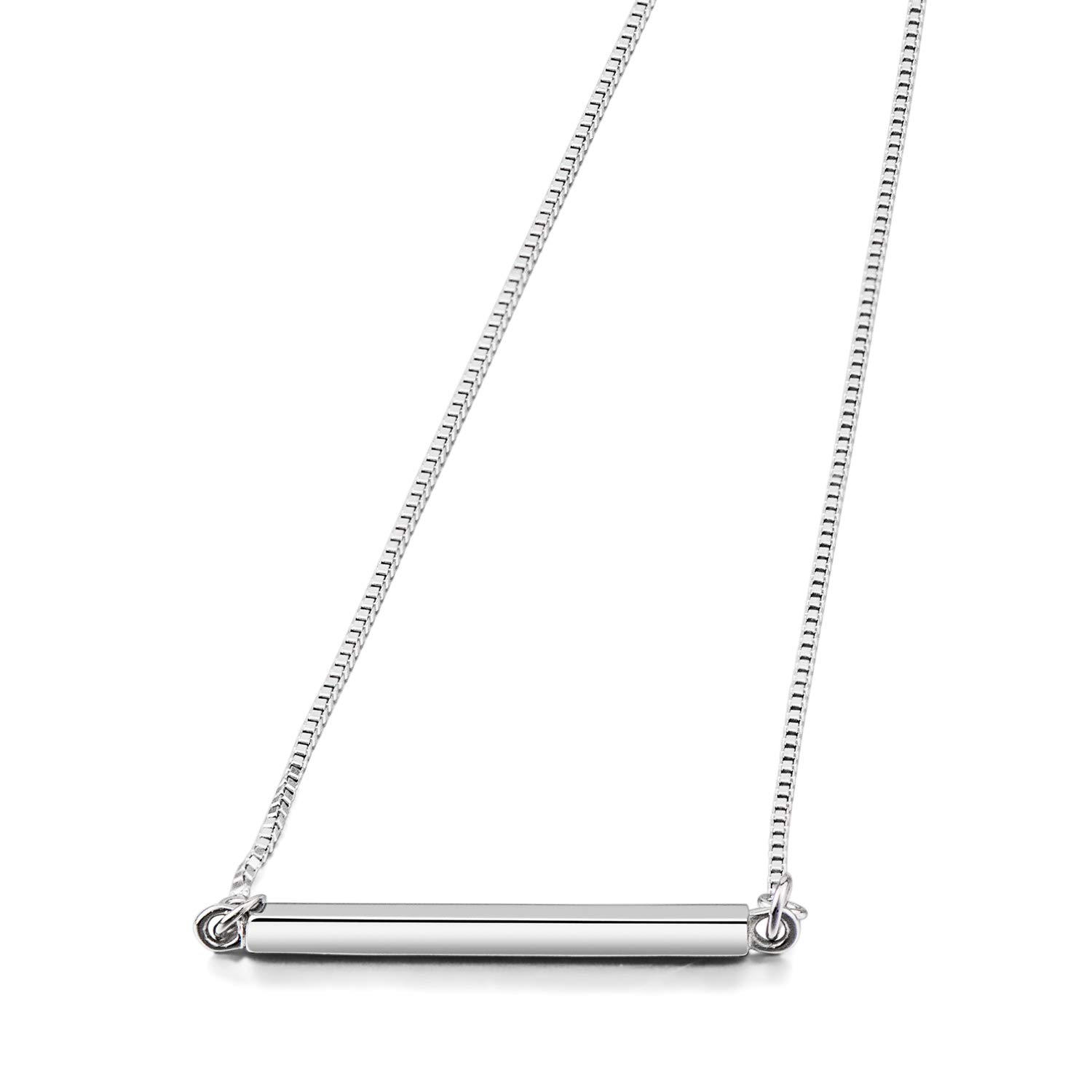 CISHOP Minimalist Balance Sterling Silver Bar Pendant Necklace for Women