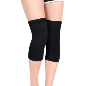 1 pair women men knee brace soft warm knee immobilizer brace thin knee compression sleeve wrap elastic leg knee support brace stabilizer for tendonitis ski running basketball sports unisex