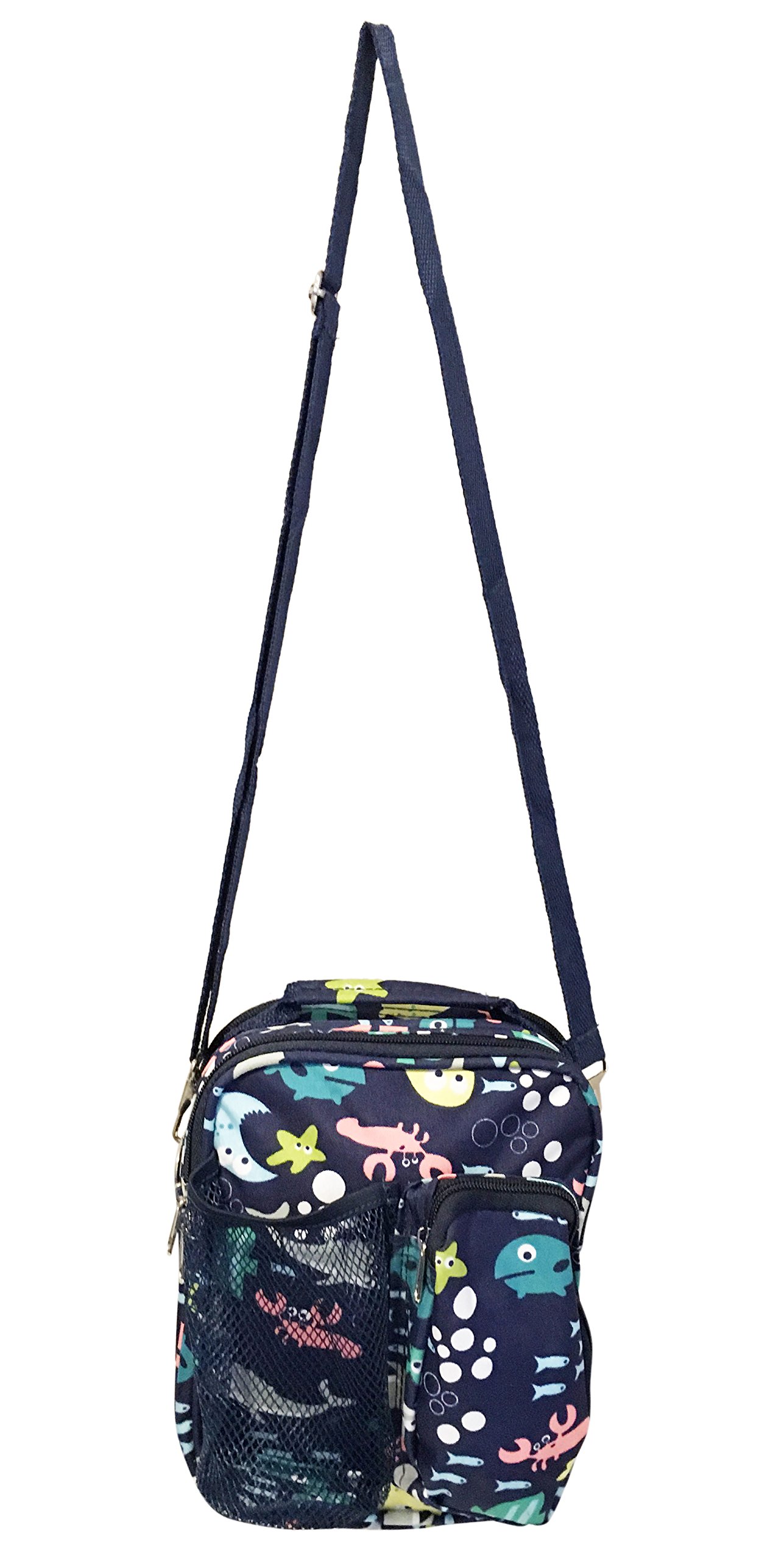 101 BEACH 9 Inch Fun Print Crossbody Day Pack (Ocean Party)