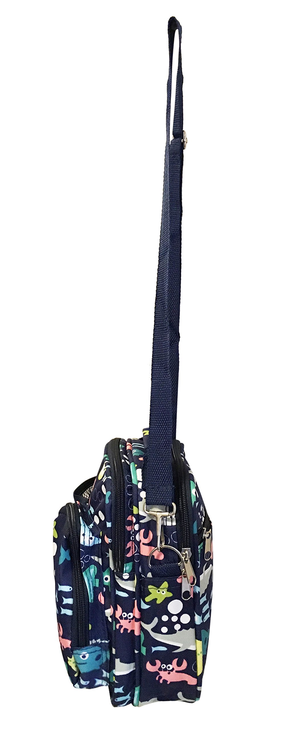 101 BEACH 9 Inch Fun Print Crossbody Day Pack (Ocean Party)