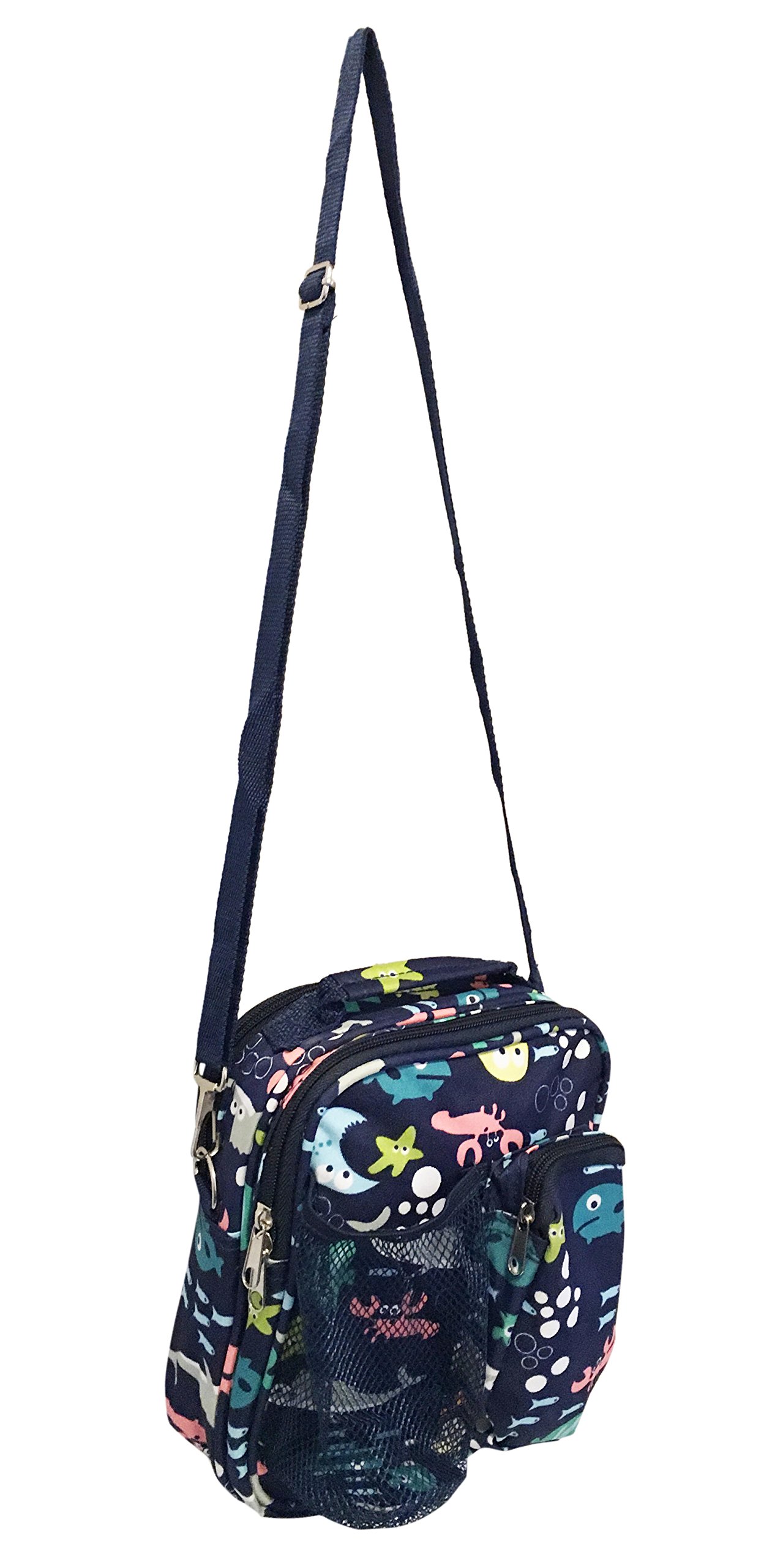 101 BEACH 9 Inch Fun Print Crossbody Day Pack (Ocean Party)