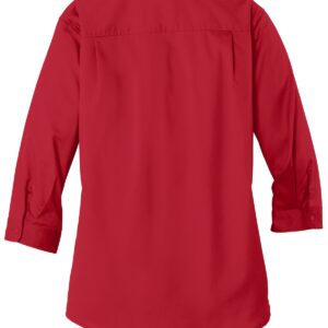 Port Authority Ladies 3/4-Sleeve SuperPro Twill Shirt Rich Red