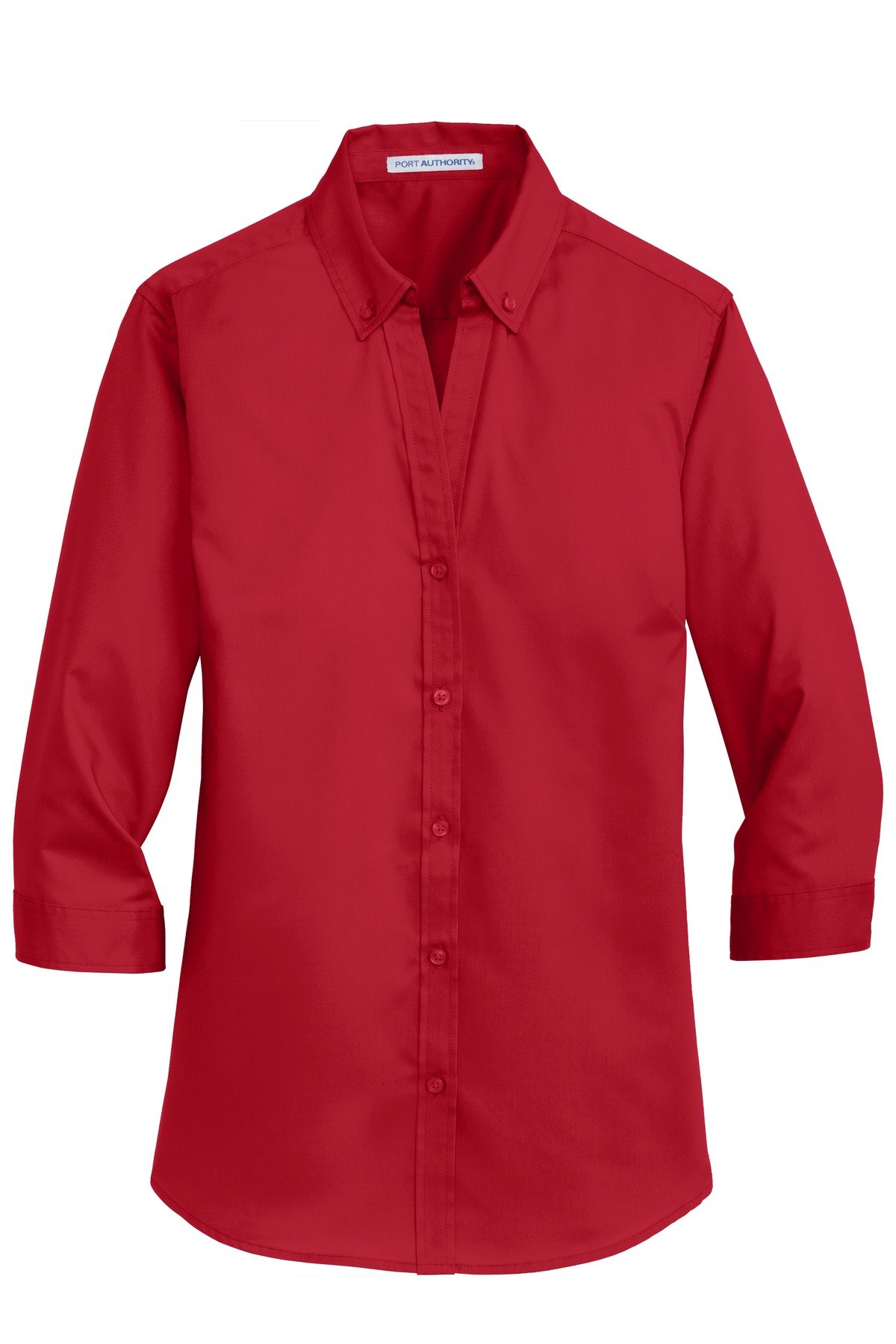 Port Authority Ladies 3/4-Sleeve SuperPro Twill Shirt Rich Red