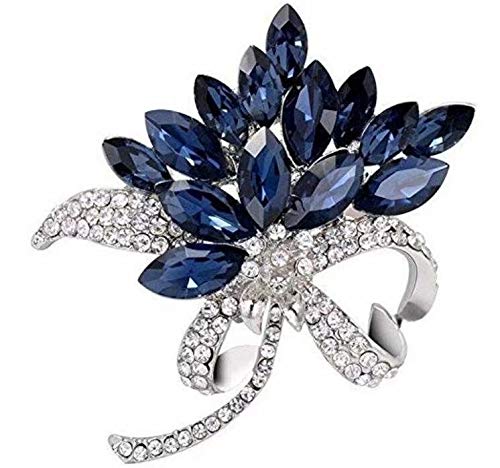 Comelyjewel Women's Flower Brooch Pin Crystal Rhinestones Breastpin for Wedding/Banquet/Bouquet