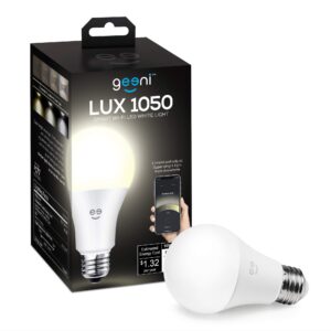 geeni led wi-fi smart bulb works with alexa and google home, a21 dimmable,1050 lumens, 2700k, 11w (75w equivalent) 2.4ghz wifi