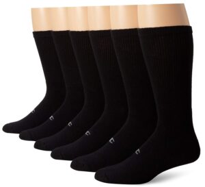 champion mens double dry performance no-show socks (shoe: 6-12 / sock: 10-13 / black) 6 pairs