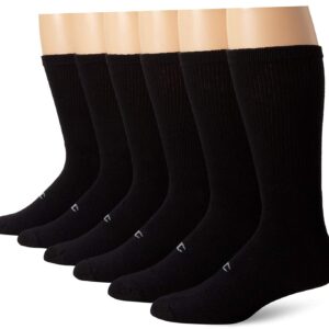 Champion Mens Double Dry Performance No-Show Socks (Shoe: 6-12 / Sock: 10-13 / Black) 6 pairs