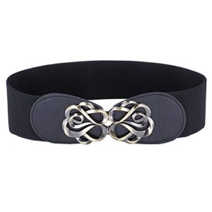 grace karin belle accessories womens floral elastic stretch waist belt plus size xx-large, black (cl0413-1)