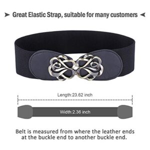 GRACE KARIN Belle Accessories Womens Floral Elastic Stretch Waist Belt Plus Size XX-Large, Black (CL0413-1)