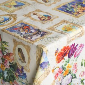 Maison d' Hermine Tablecloth 100% Cotton 60"x60" Decorative Square Tablecloths Washable Table Cover, Home, Wedding, Restaurant, Buffet Party & Camping, Masterpiece -Spring/Summer