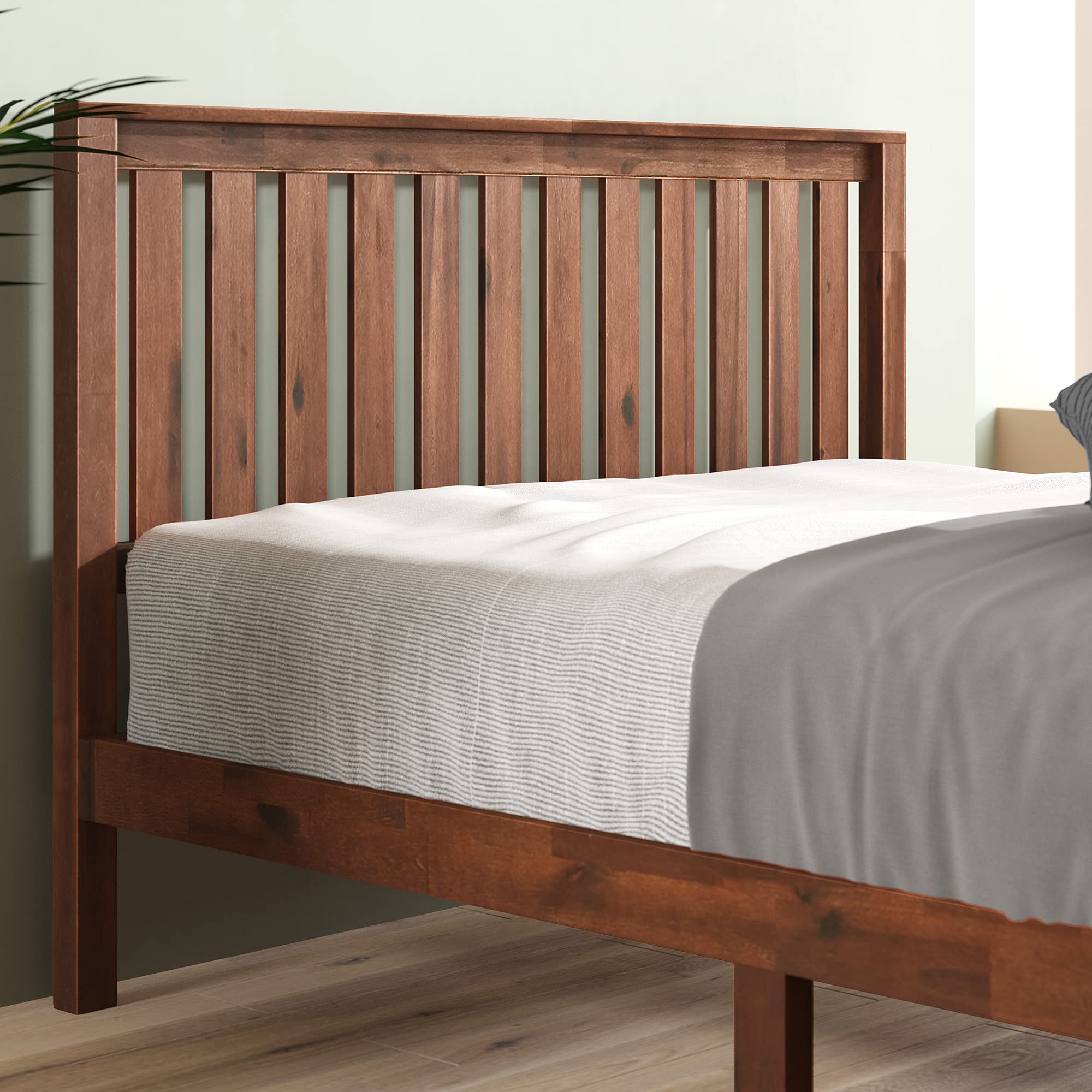 ZINUS Vivek Wood Platform Bed Frame with Headboard, Wood Slat Support, No Box Spring Needed, Easy Assembly, Full