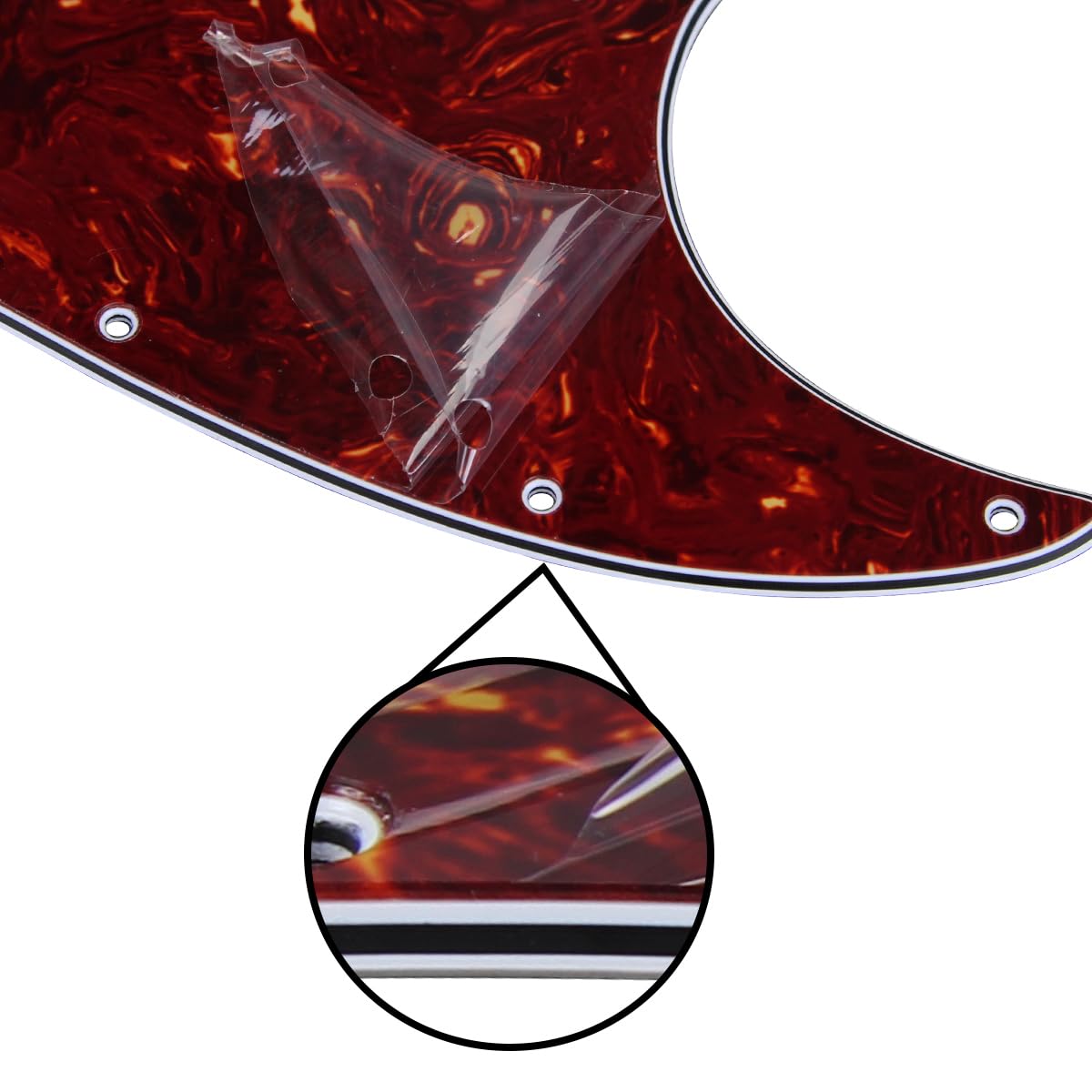 FLEOR 10 Hole Jazz Bass Pickguard Scratch Plate Pick Guards for 4 Strings American/Mexican Standard Jazz Bass Part, 4Ply Red Tortoise Shell