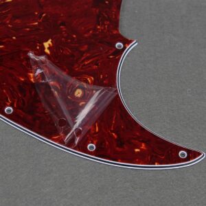 FLEOR 10 Hole Jazz Bass Pickguard Scratch Plate Pick Guards for 4 Strings American/Mexican Standard Jazz Bass Part, 4Ply Red Tortoise Shell