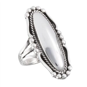 long bali rope bead shiny oval ring new .925 sterling silver band size 8