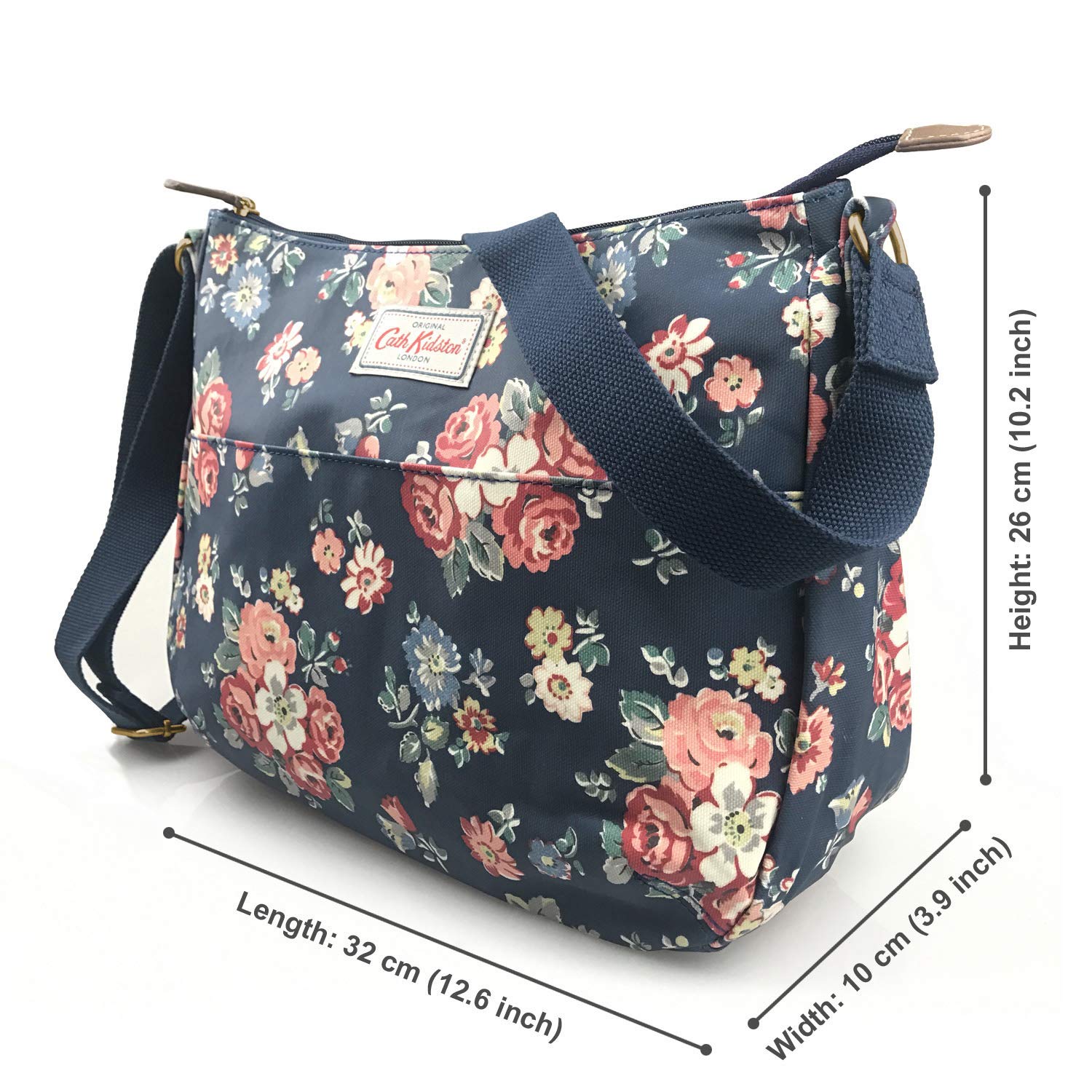 Cath Kidston Matt Oilcloth The All Day Bag Crossbody Handbag Forest Bunch Colour Navy