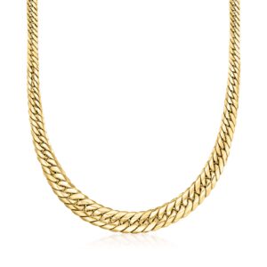 ross-simons italian 18kt yellow gold graduated cuban-link necklace. 20 inches