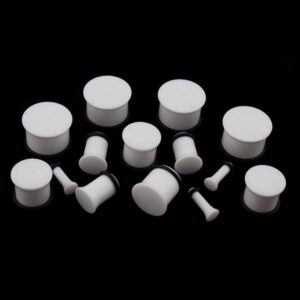 Urban Body Jewelry 8 Gauge (8G - 3mm) White Acrylic Single Flare Ear Plugs Gauges - 2 Pieces