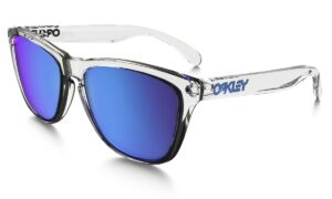 oakley frogskins sunglasses crystal clear with prizm sapphire iridium lens 55mm