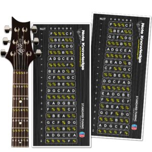 guitar fretboard note map decals/stickers for learning and practicing notes, chords and scales on electric and acoustic guitar