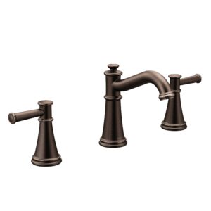 moen belfield oil rubbed bronze two-handle 8-inch widespread bathroom faucet trim kit, valve required, t6405orb