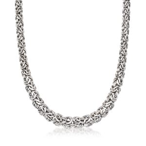 ross-simons sterling silver graduated byzantine necklace. 16 inches