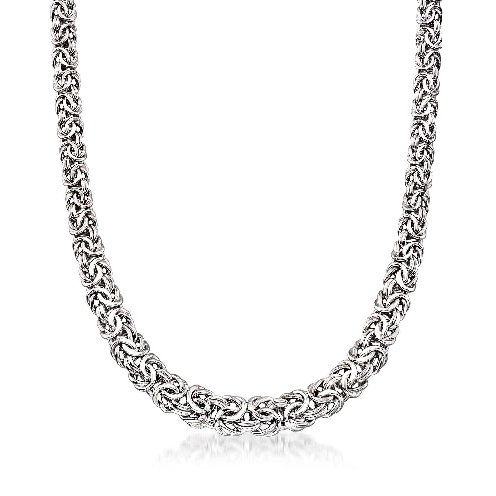 Ross-Simons Sterling Silver Graduated Byzantine Necklace. 16 inches