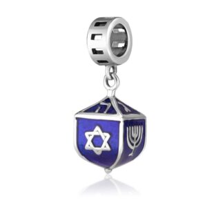 YourHolyLandStore SILVER DREIDEL PENDANT CHARM BEAD - Fits European Style Bracelet