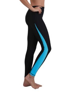 geek lighting swim pants for women surfing leggings spf swimming tights rash guard water wetsuit dive kayaking pants blue small